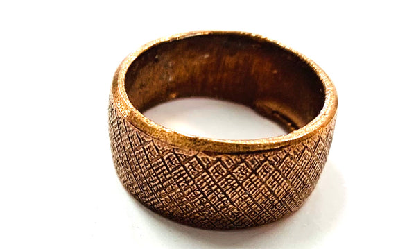 Copper textured ring – Vetro e Metallo